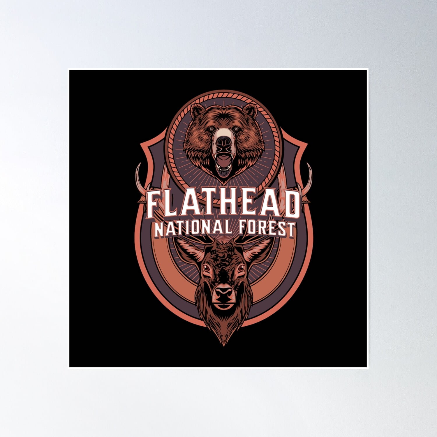 Flathead National Forest Swan Lake Montana Poster Wall Art, Modern Wall ...