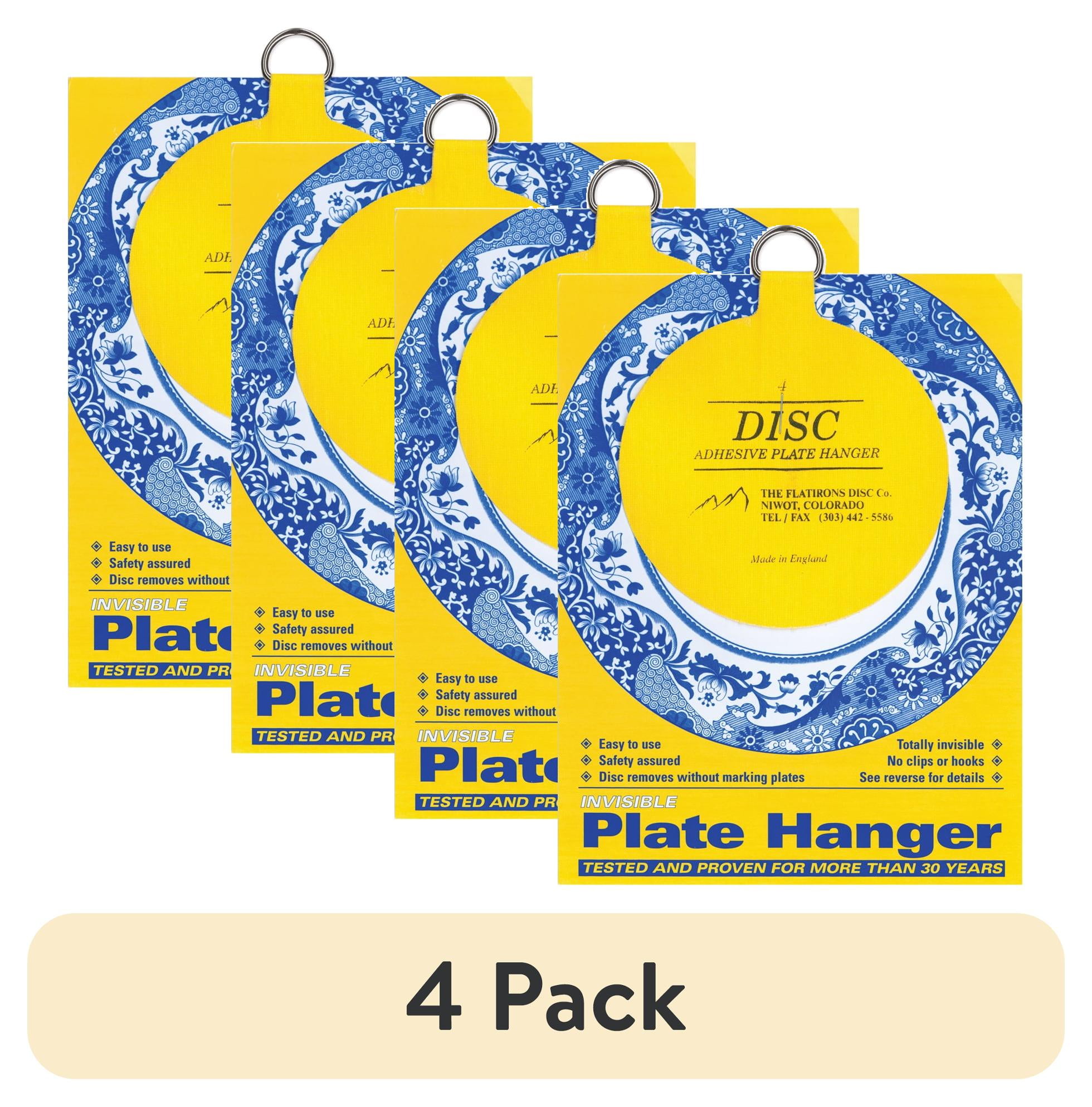 (4 pack) Flatiron Disc Invisible Plate Hanger 4", For Plates Up To 12 ...