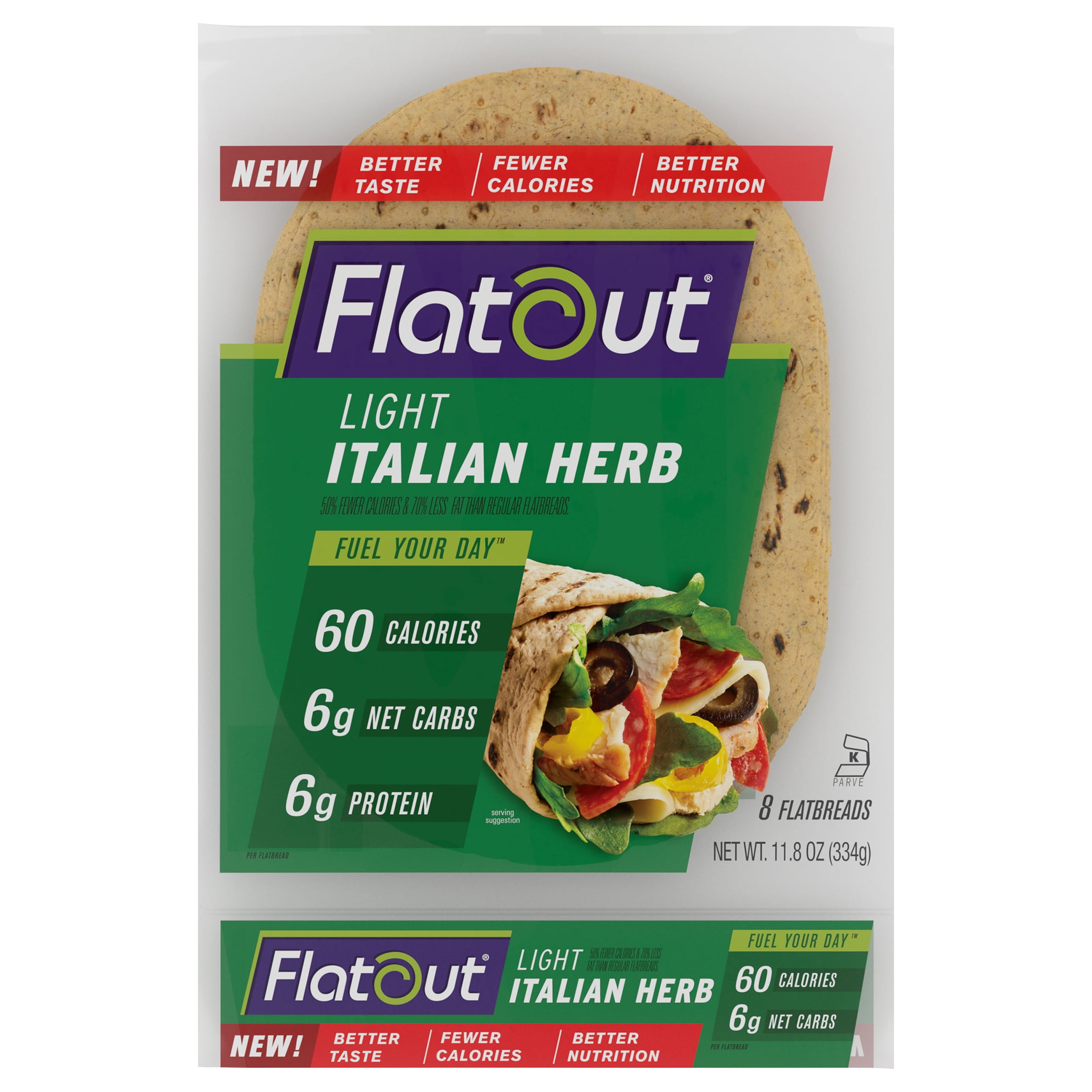 Flatout Light Italian Herb Flatbread Wraps - 8 ct. - Walmart.com