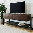 Flats & Castles Katie Modern Wood TV Stand for TVs up to 61" in Dark Walnut - Walmart.com