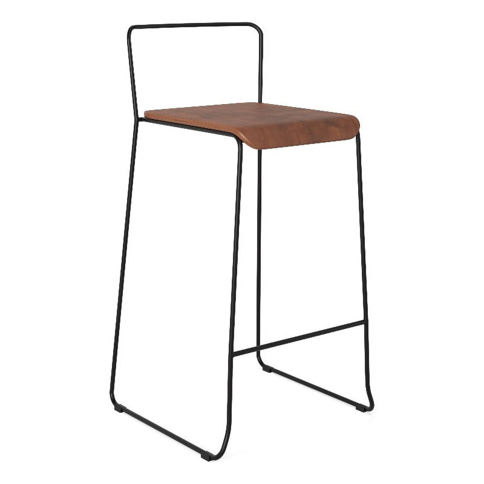 Flats & Castles Robbie Modern Solid Wood & Iron Bar Stools in Walnut ...