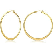 14K Gold Plated Hoop Earrings Hollow Silver Elegant Lightweight 36/42 ...