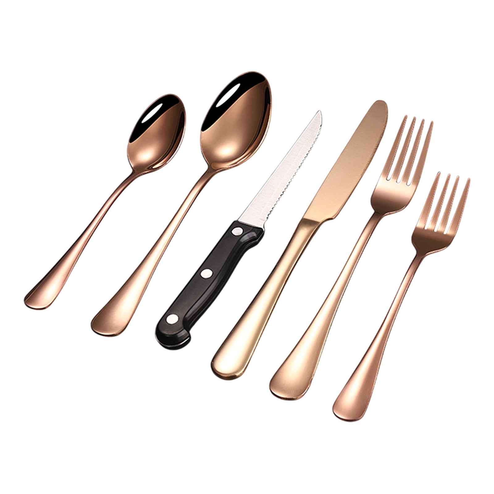 Flatware Cutlery Set of 6, Stainless Steel Mirror Polished Cutlery ...
