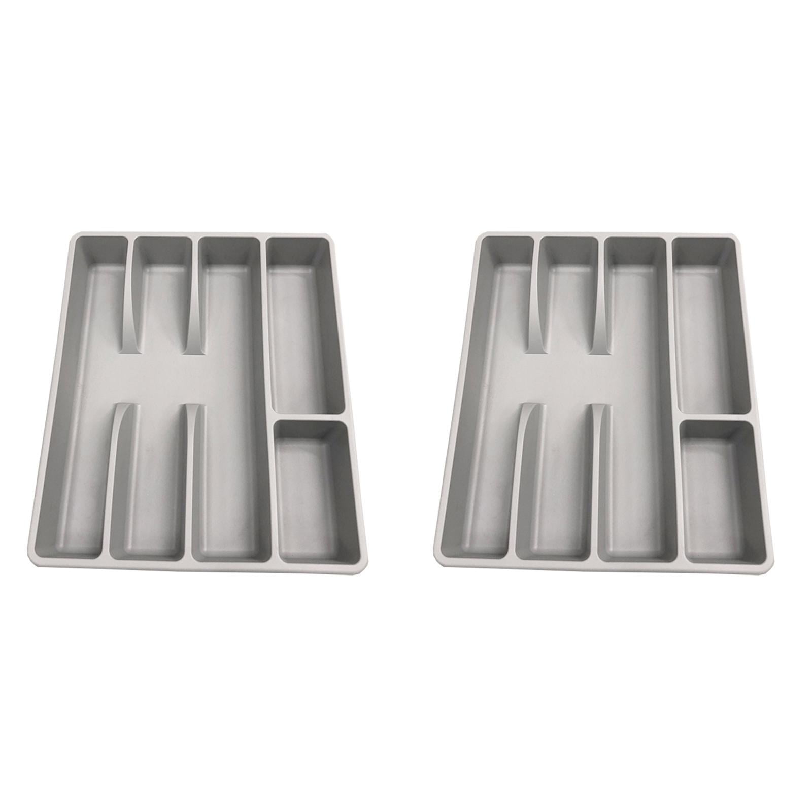 Flatware Organizer 5 Compartments Kitchen Drawer Organizer Tray ...