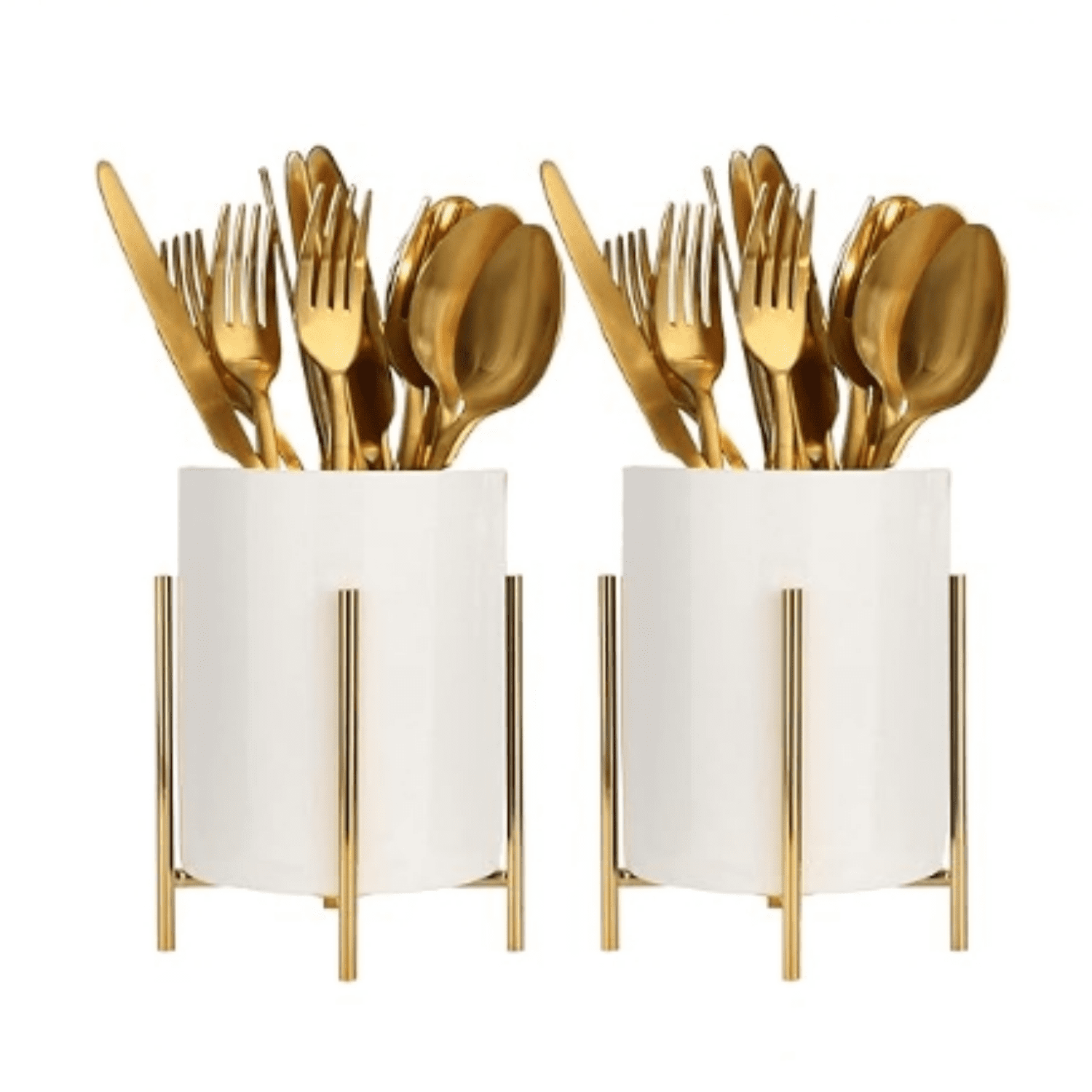 Flatware Silverware for Spoons, Knives and Forks with Shiny metal frame ...