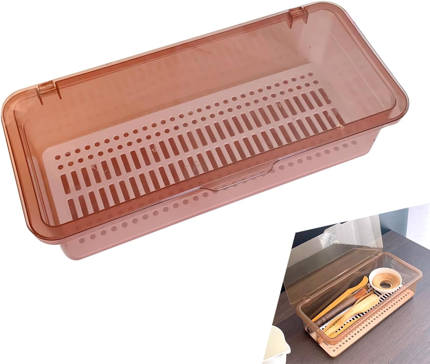 Flatware Tray with Lid,Silverware Tray Kitchen Cutlery Tray and Utensil ...