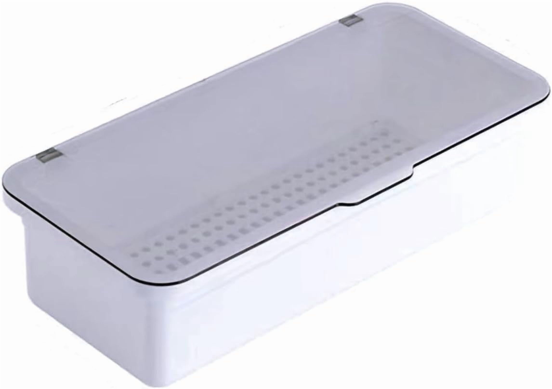 Hltser Flatware Tray with Lid and Drainer Silverware Tray Kitchen ...