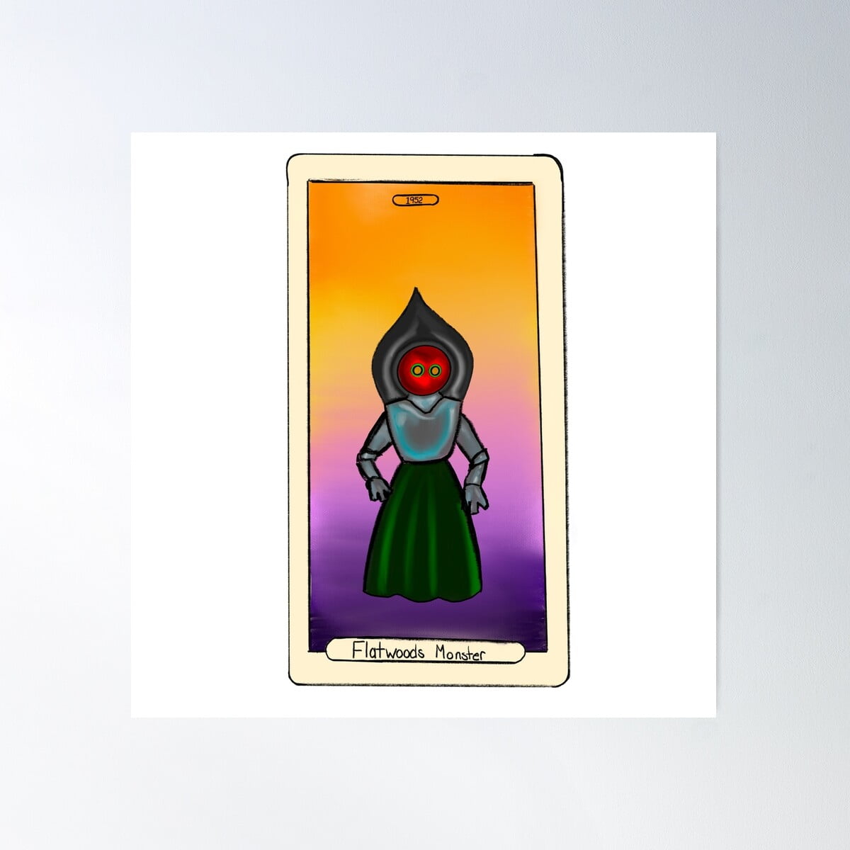 Flatwoods Monster Tarot Card Poster Wall Art, Modern Wall Decor For ...