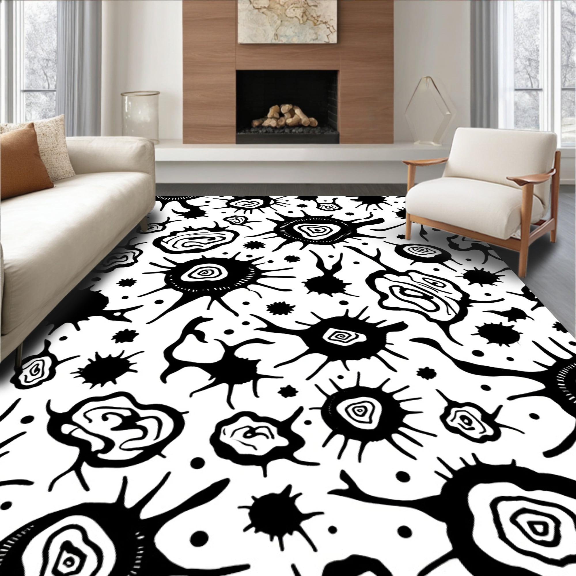Flatwoven High Traffic Area Rug, Abstract Animal Inspired Design with ...