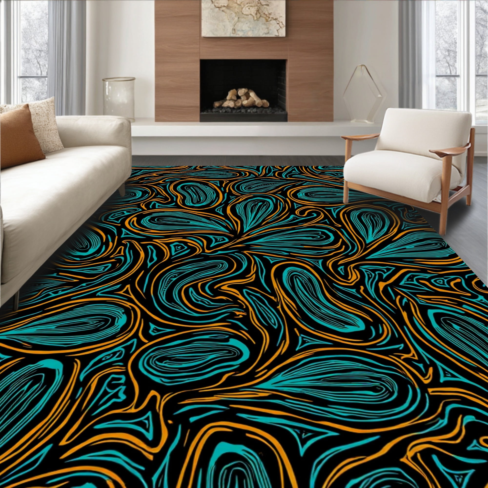 Flatwoven High Traffic Area Rug, Abstract Animal Inspired Design ...