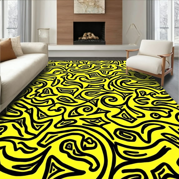 Flatwoven High Traffic Area Rug, Abstract Animal Inspired Swirl with ...