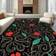 Flatwoven High Traffic Area Rug, Abstract Eden with Interwoven Florals ...