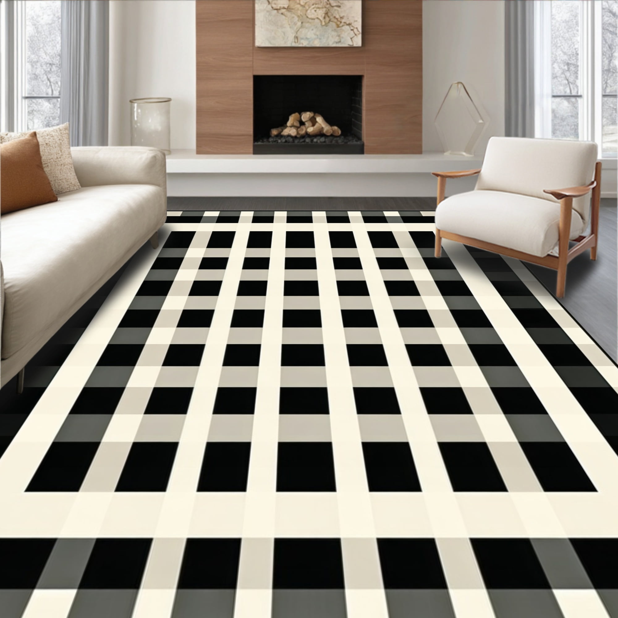 Flatwoven High Traffic Area Rug, Abstract Interlocking Circle with ...