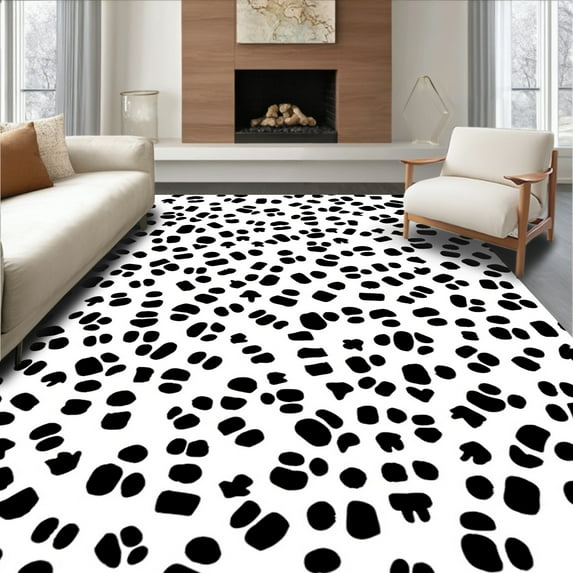 Flatwoven High Traffic Area Rug, Abstract Interlocking Spotted Design ...