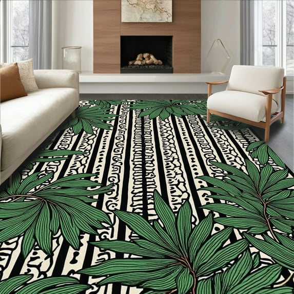 Flatwoven High Traffic Area Rug, Abstract Safari Stripe Motifs with ...