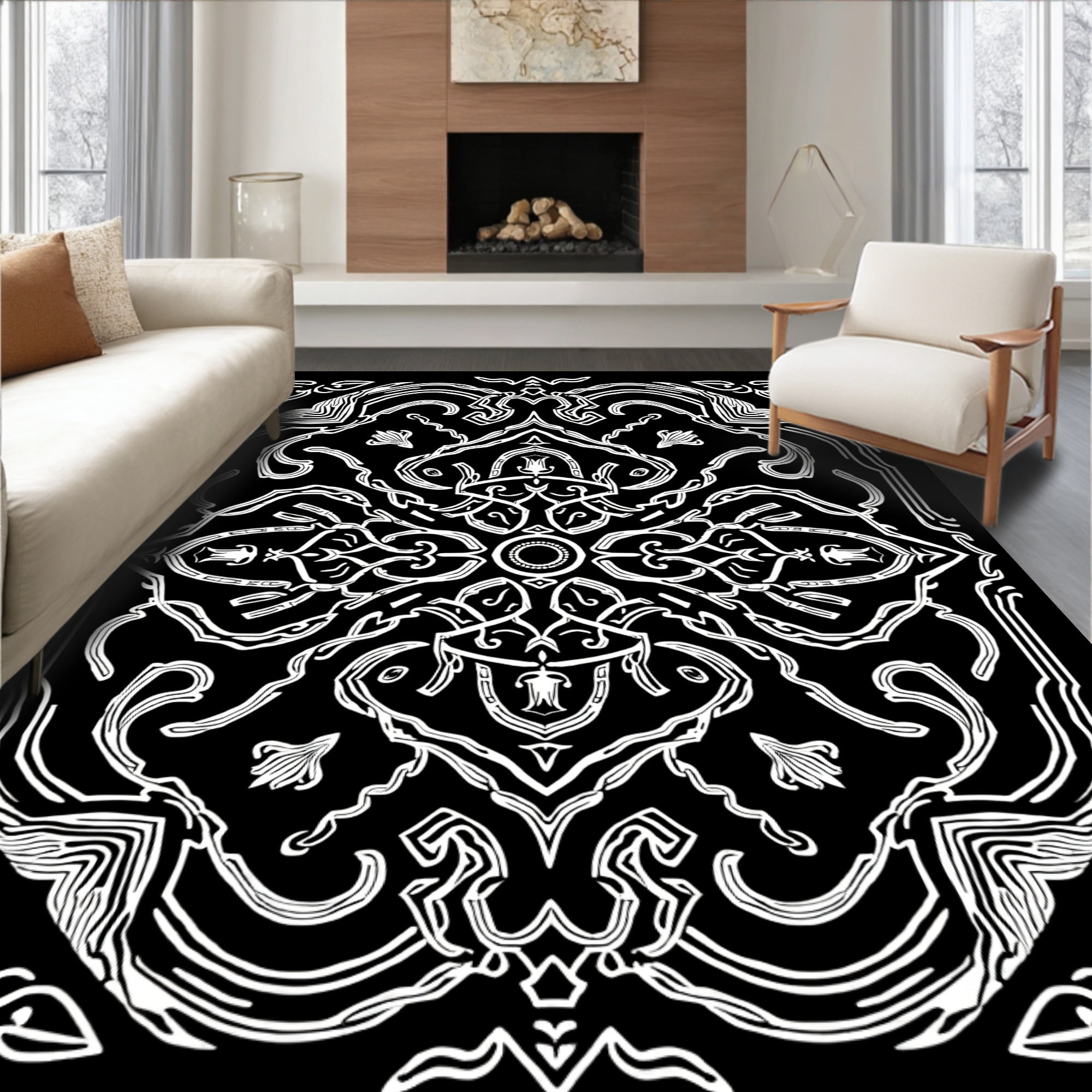 Flatwoven High Traffic Area Rug, Abstract Serpent and Beetle Fusion ...