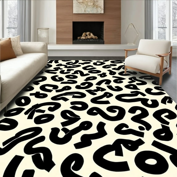 Flatwoven High Traffic Area Rug, Abstract Spotted Safari Trail Design ...
