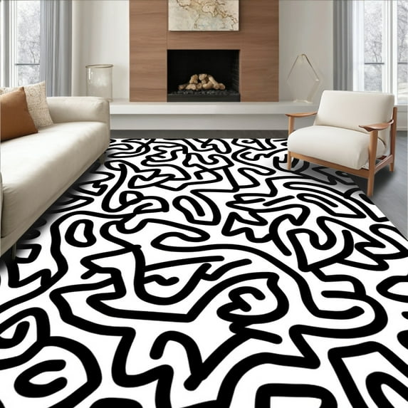 Flatwoven High Traffic Area Rug, Abstract Zebra Print Modern ...