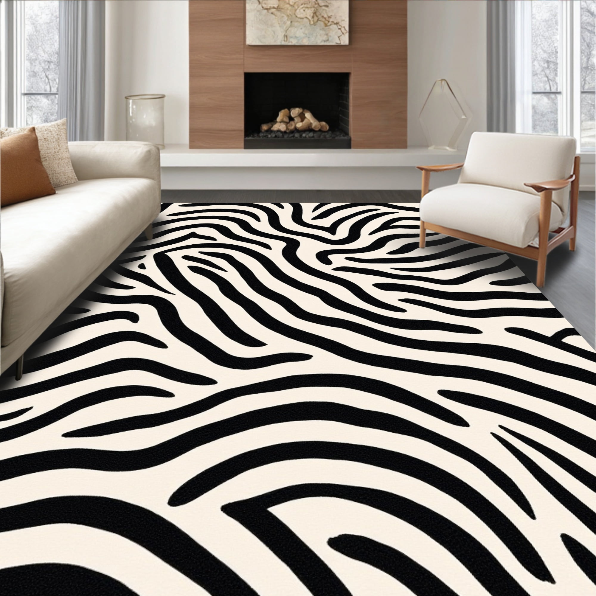 ODIKA 3'x5' Machine Washable Non-Slip Area Rug, African Savanna ...