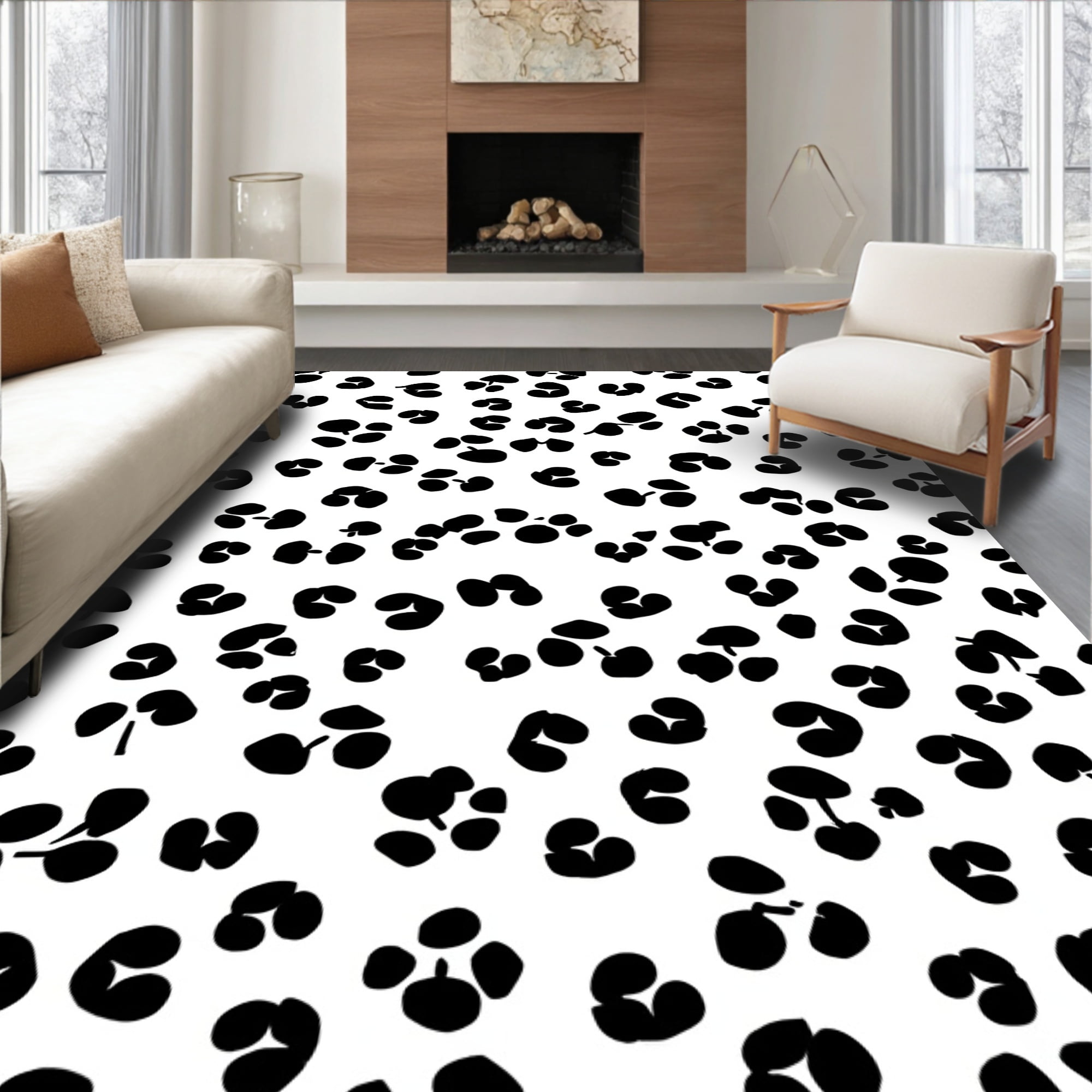 Flatwoven High Traffic Area Rug, Alpine Dairy Inspired Spotted Design ...