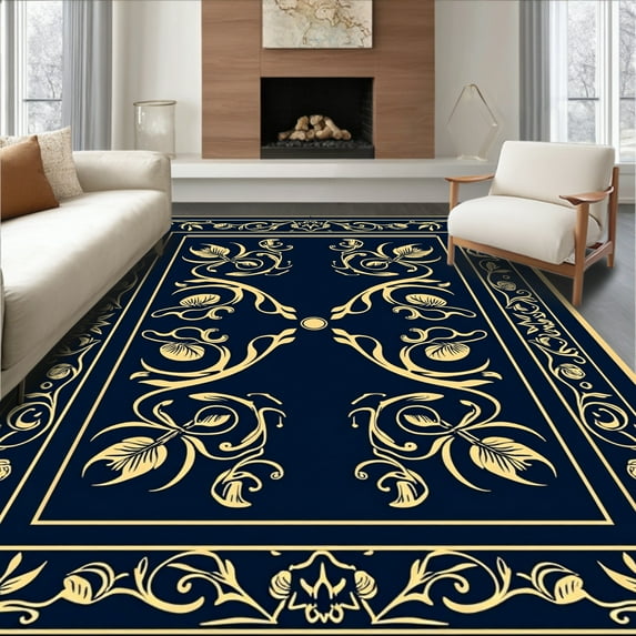 ODIKA 3'x5' Machine Washable Non-Slip Area Rug, Art Nouveau Inspired ...