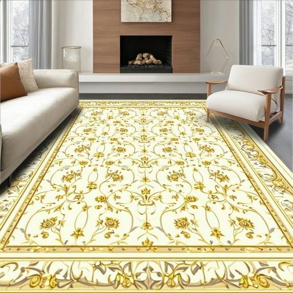 Flatwoven High Traffic Area Rug, Artisan Crafted Ornate Scroll Design ...