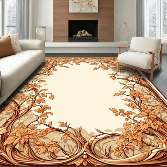 Flatwoven High Traffic Area Rug, Artisan Medallion with Stylized ...
