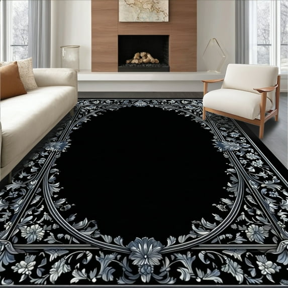 Flatwoven High Traffic Area Rug, Artisan Oval With Embossed Scroll ...