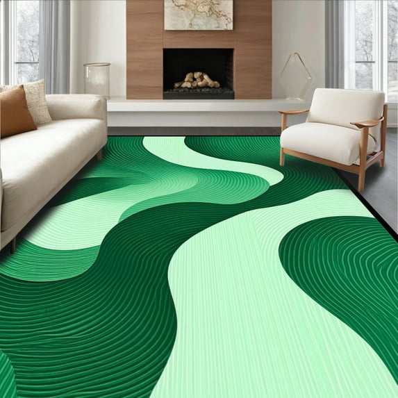 Flatwoven High Traffic Area Rug, Artistic Abstract Swirl Design in Deep ...