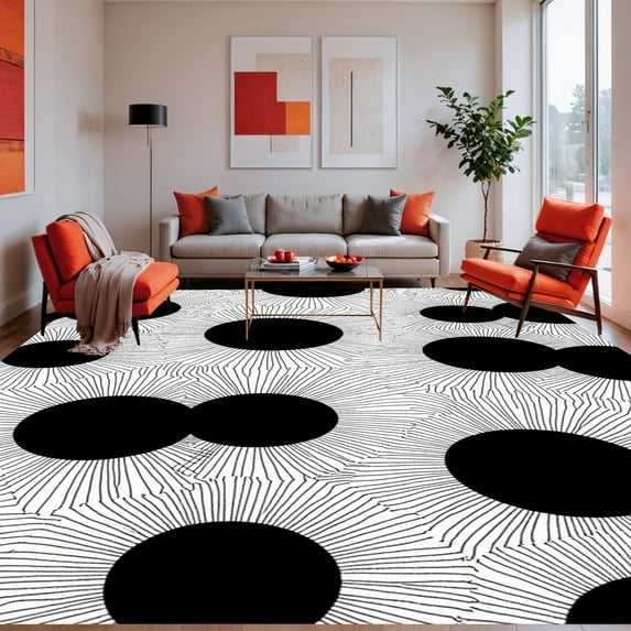 ODIKA 2'x3' Machine Washable Non-Slip Area Rug, Artistic Cow Print Bold ...