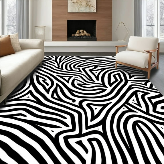 Flatwoven High Traffic Area Rug, Artistic Zebra Trail Contemporary ...