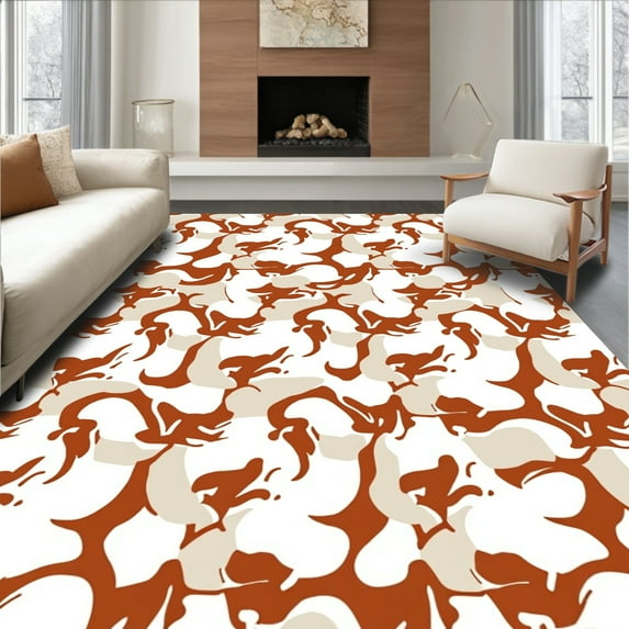 Flatwoven High Traffic Area Rug, Asymmetrical Interlocking Spotted ...