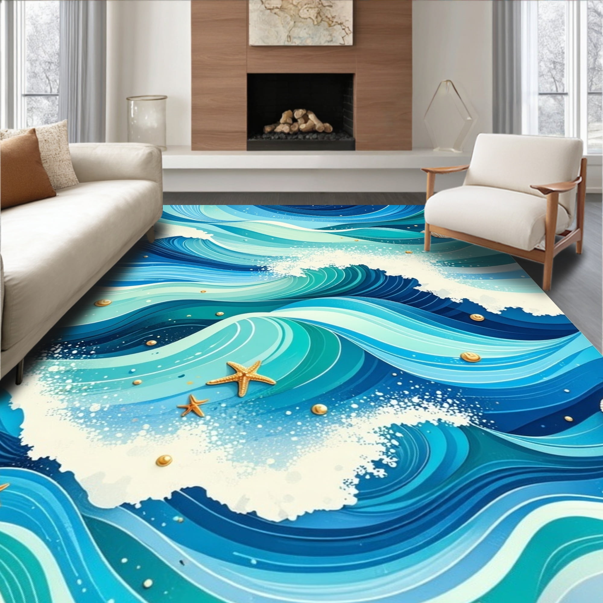 Flatwoven High Traffic Area Rug, Atlantic Shoreline Artistic Collection ...