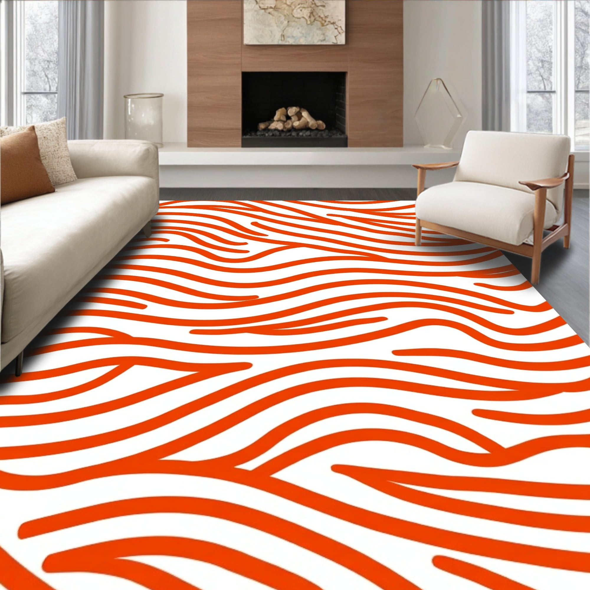 Flatwoven High Traffic Area Rug, Avant Garde Wave Design With ...
