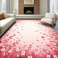Flatwoven High Traffic Area Rug, Blossom Cascade Small Flower Petal ...