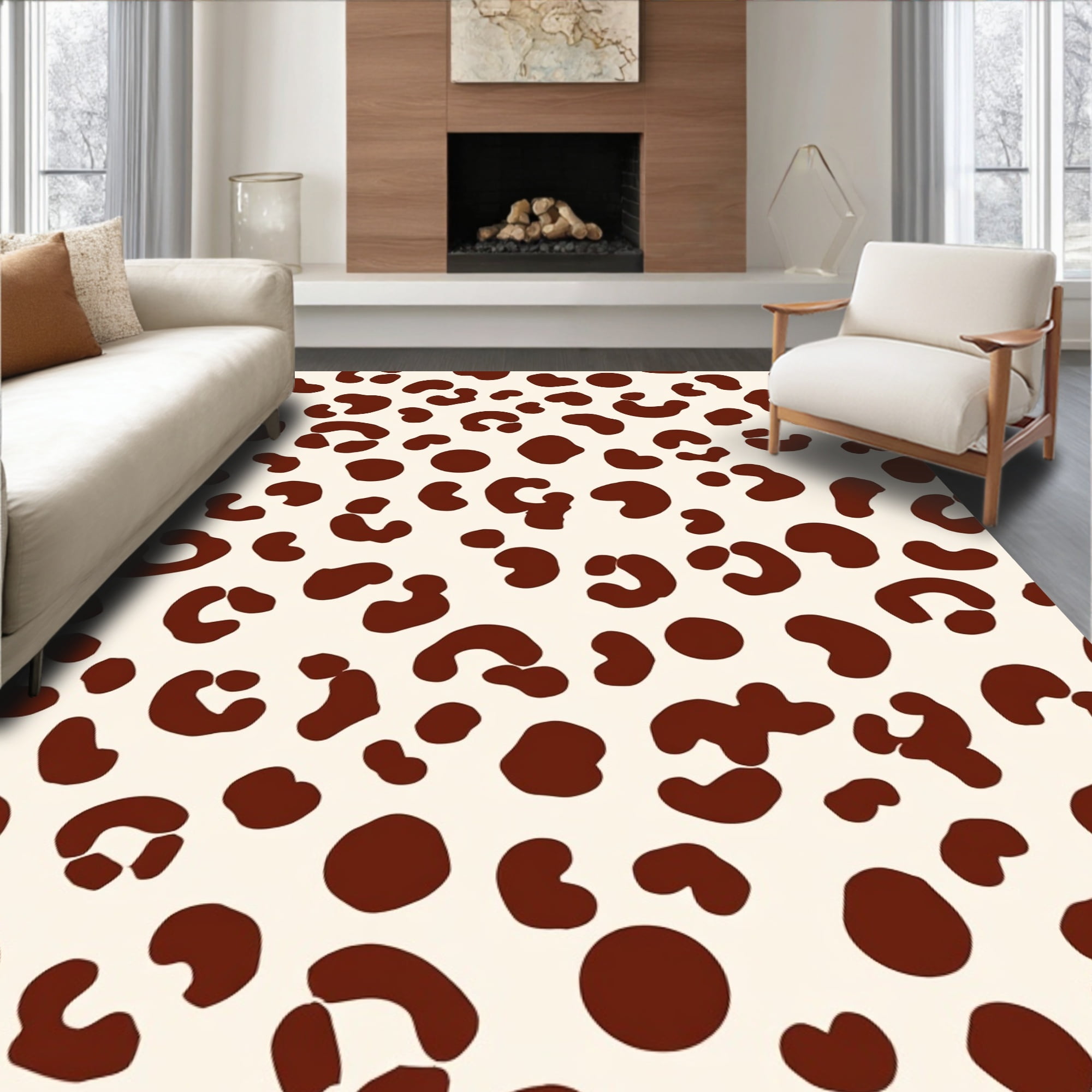 ODIKA 8' Machine Washable Non-Slip Area Rug, Boho Chic Interlocking ...
