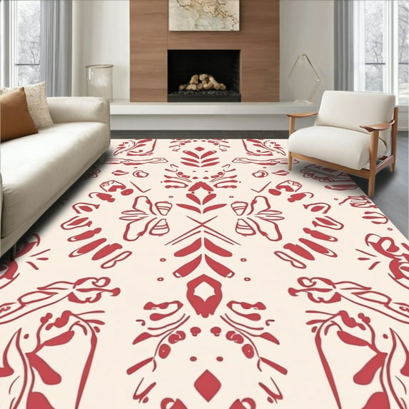 Flatwoven High Traffic Area Rug, Boho Inspired Tribal with Linear ...