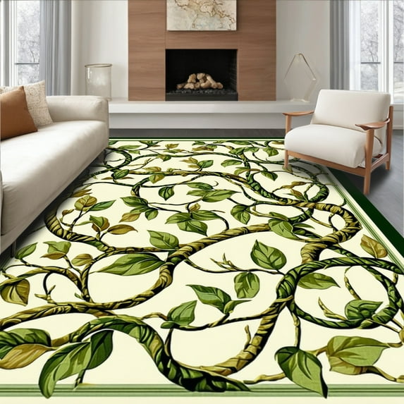 Flatwoven High Traffic Area Rug, Boho Vine Trellis Artisan Collection ...