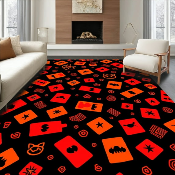 Flatwoven High Traffic Area Rug, Bold Cat Print Area, Non Slip, Stain ...