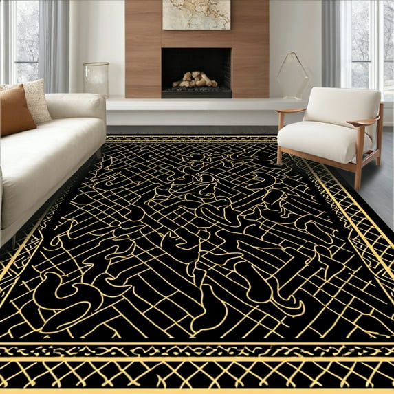 Flatwoven High Traffic Area Rug, Bold Snake Interlocking, Non Slip ...