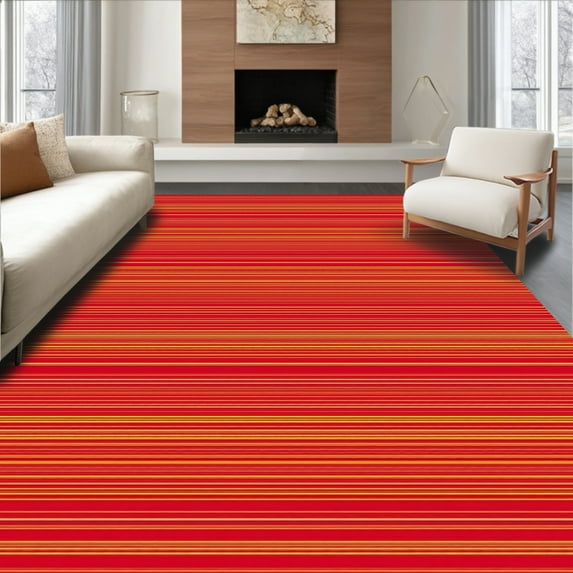 Flatwoven High Traffic Area Rug, Bold Striped Contemporary with ...
