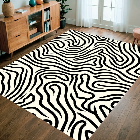 Flatwoven High Traffic Area Rug, Bold Tiger Print Design with Elegant ...
