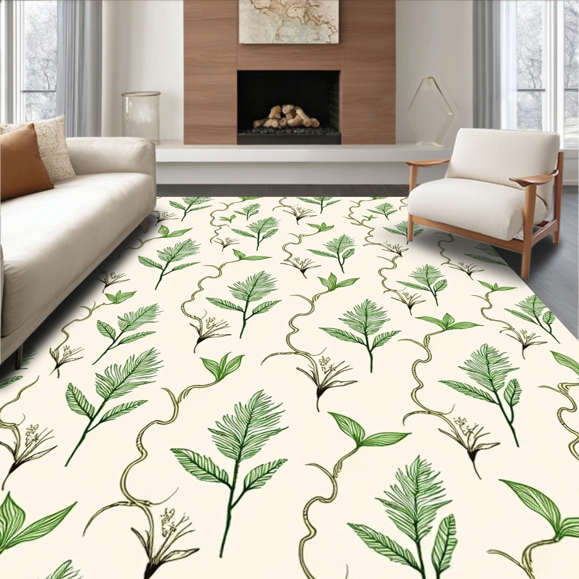 Flatwoven High Traffic Area Rug, Botanical Rainforest Discovery ...