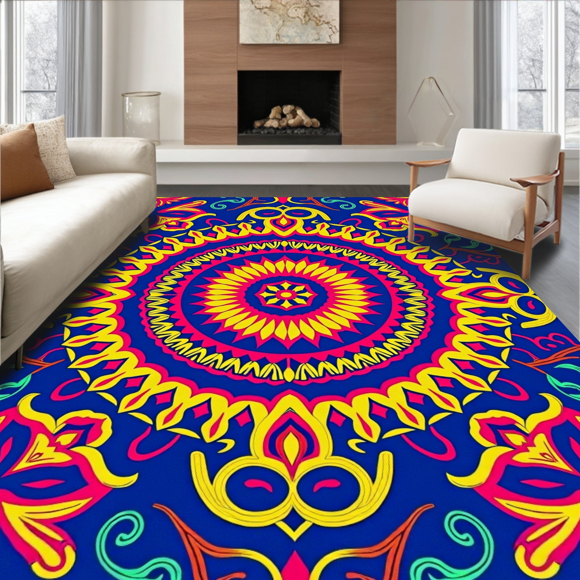 ODIKA 6'x9' Machine Washable Non-Slip Area Rug, Celestial with ...