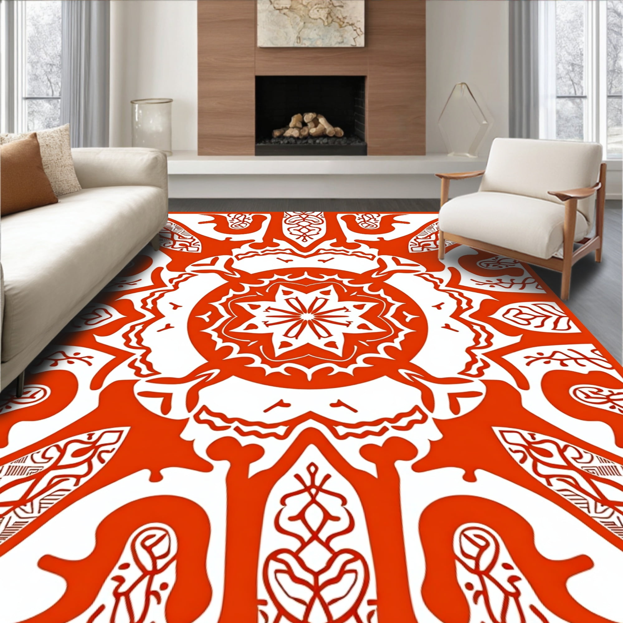 Flatwoven High Traffic Area Rug, Charming Abstract Motifs with ...