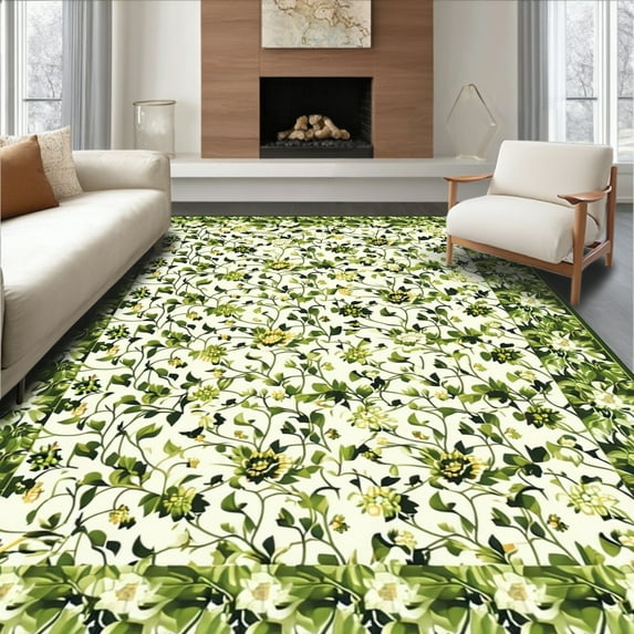 Flatwoven High Traffic Area Rug, Charming Garden Path with Interlocking ...