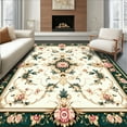 Flatwoven High Traffic Area Rug, Chateau Fleur Medallion with Ornate ...