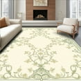 Flatwoven High Traffic Area Rug, Chateau Scrollwork Medallion with ...