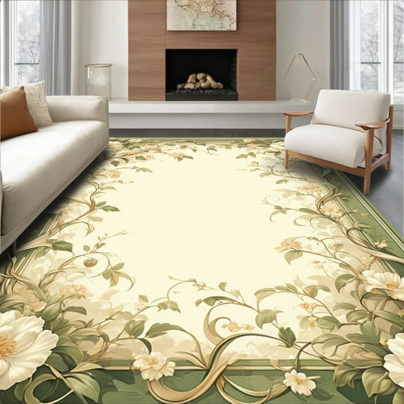 Flatwoven High Traffic Area Rug, Chateau Scrollwork Tapestry with ...