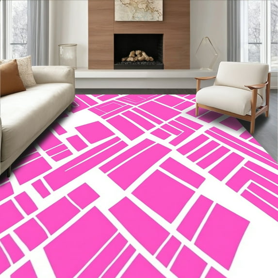 Flatwoven High Traffic Area Rug, Chic Geometric with Retro Diamond ...